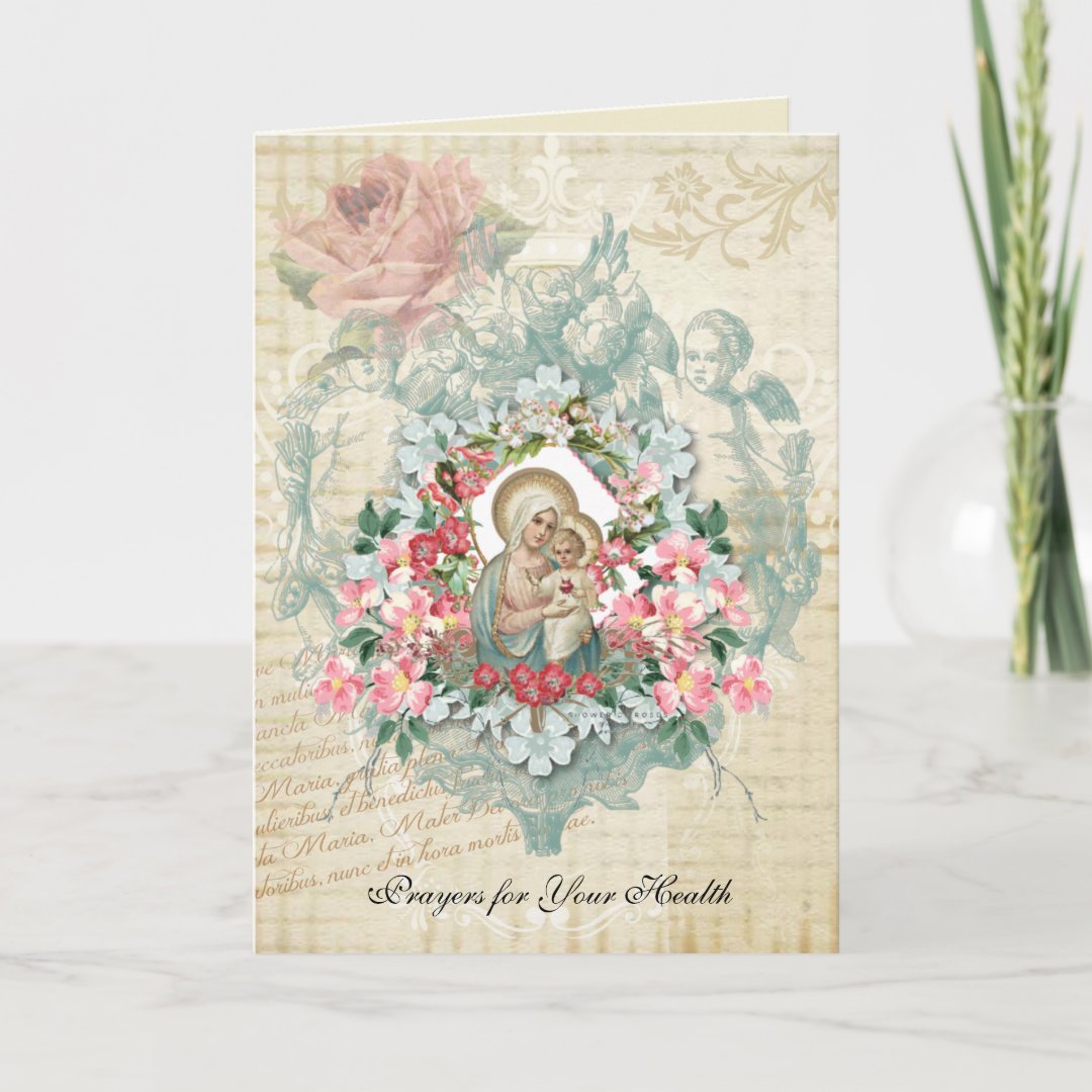 Religious Get Well Virgin Mary Catholic Card | Zazzle