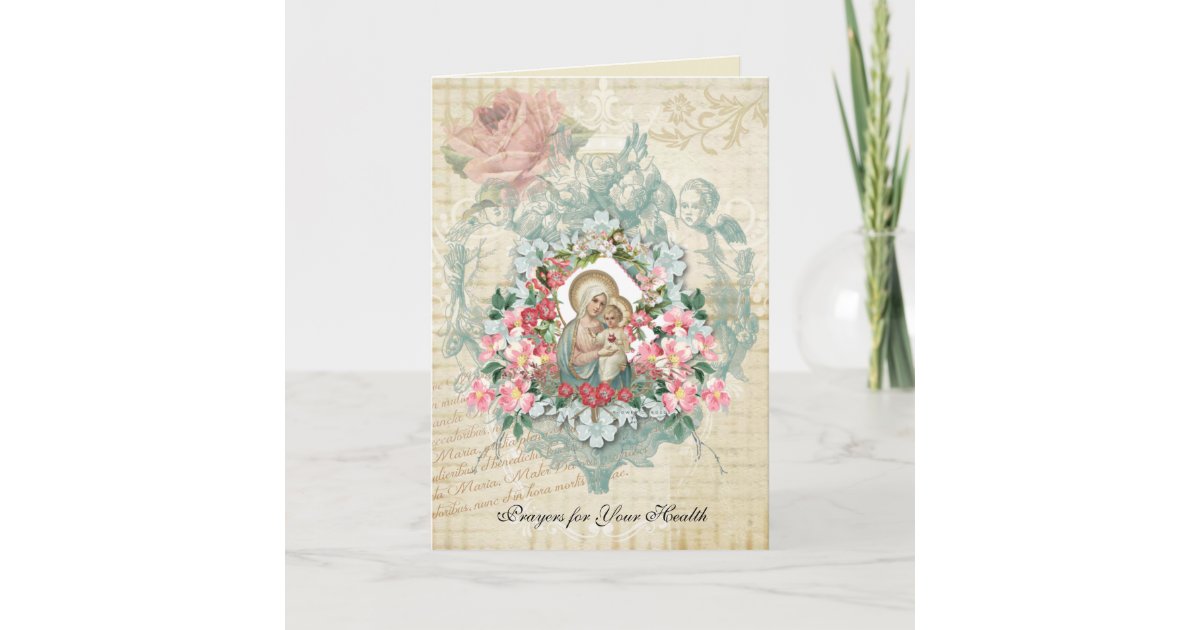 Religious Get Well Virgin Mary Catholic Card | Zazzle
