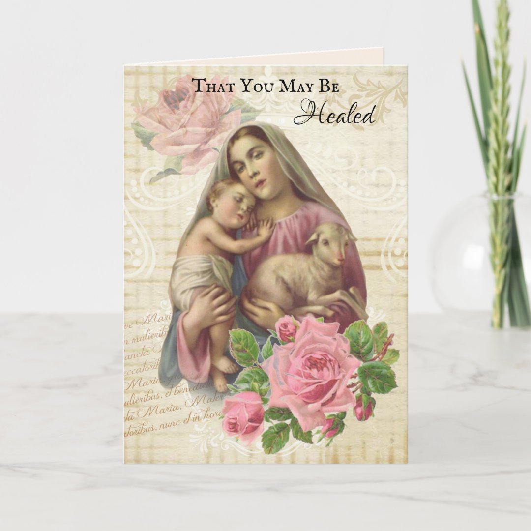 Religious Get Well Virgin Mary Catholic Card | Zazzle