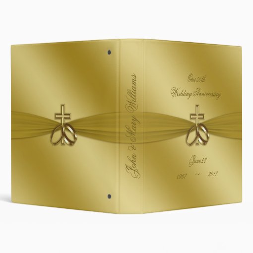 Religious Golden 50th Wedding Anniversary 1"Binder Binder | Zazzle