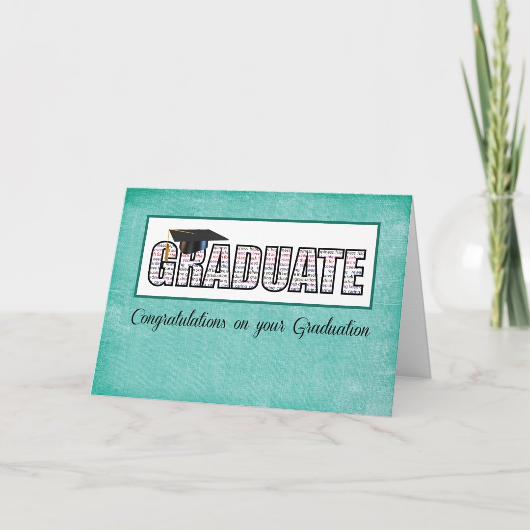 Religious Graduate in Words Congratulations on Tea Card | Zazzle