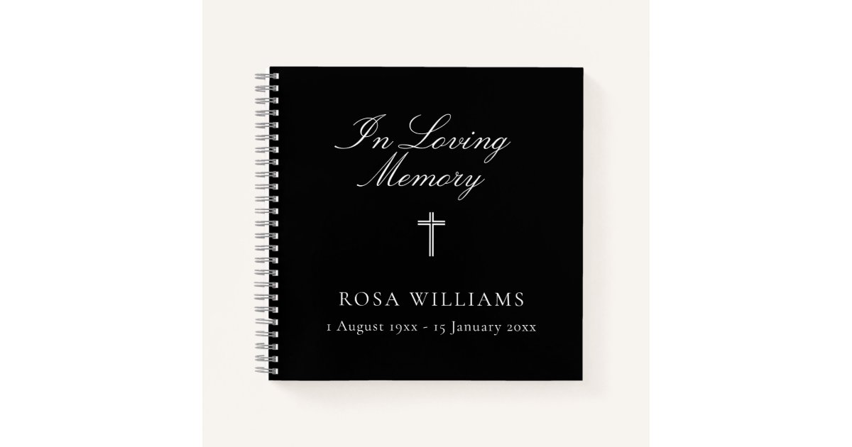 Religious In Loving Memory Funeral Guest Book | Zazzle