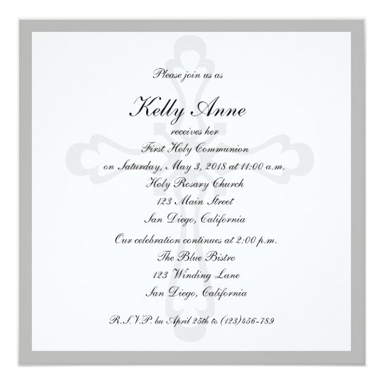 Religious Invitation Cross Watermark Elegant | Zazzle.com