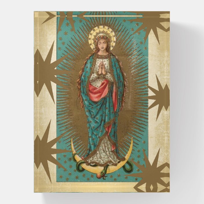 Religious Lady of Guadalupe Spanish Virgin Mary Paperweight | Zazzle.com