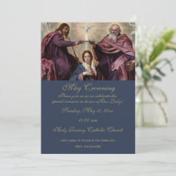 Religious May Crowning Mary Mothers Day Invitation | Zazzle