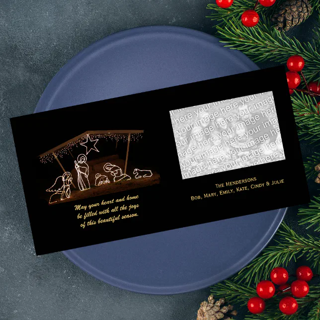 Religious Nativity Christmas Photo Card | Zazzle
