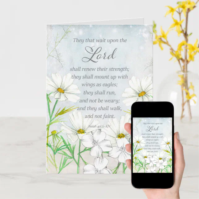 Religious New Year Bible Scripture Isaiah Flowers Card | Zazzle