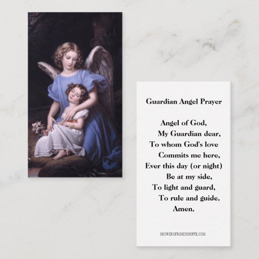 Religious Prayer to Your Guardian Angel Holy Card | Zazzle