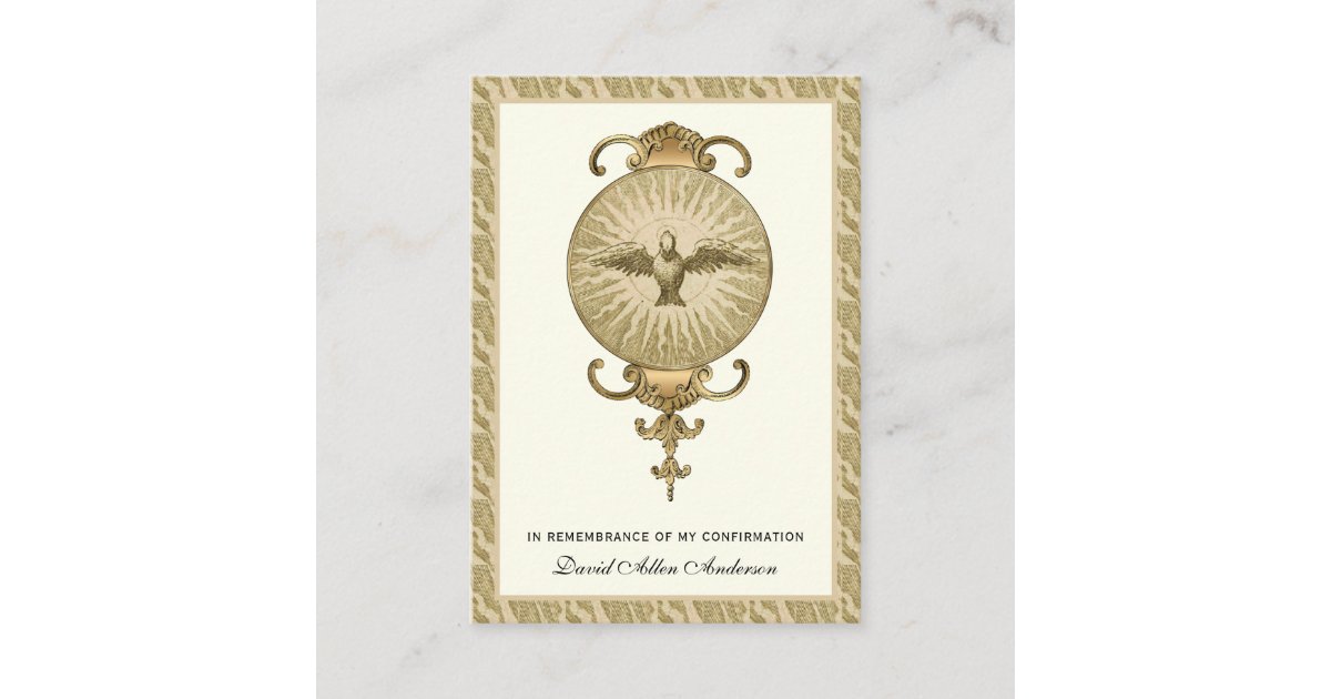 Religious Sacrament Confirmation Gold Holy Card -- | Zazzle