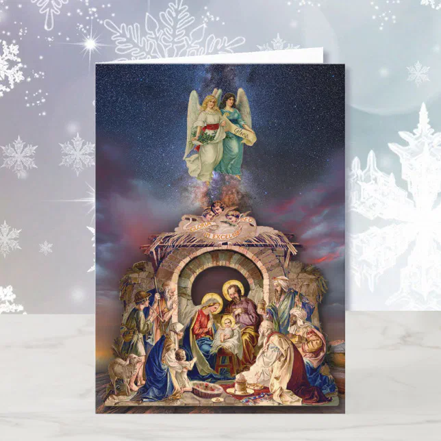 Religious Scripture Christmas Baby Jesus Nativity Holiday Card | Zazzle