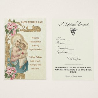 Religious Spiritual Bouquet Prayer Holy Card | Zazzle