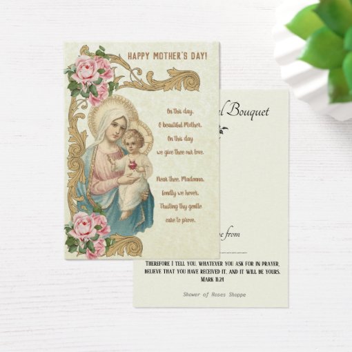Religious Spiritual Bouquet Prayer Holy Card | Zazzle