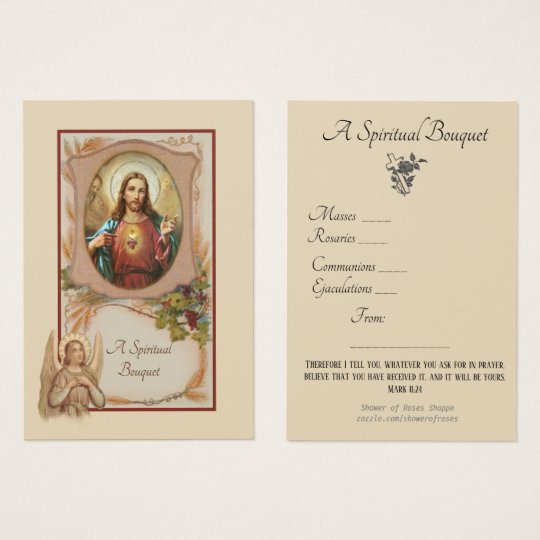 Religious Spiritual Bouquet Prayer Holy Card | Zazzle.com