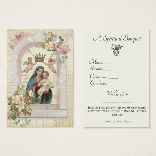 Religious Spiritual Bouquet Prayer Holy Card | Zazzle.com