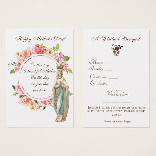 Religious Spiritual Bouquet Prayer Holy Card | Zazzle.com