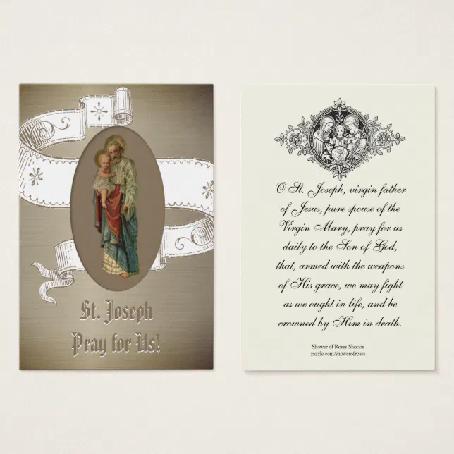 Religious St. Joseph Catholic Prayer Holy Card | Zazzle