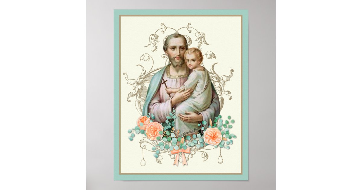 RELIGIOUS ST JOSEPH JESUS CATHOLIC POSTER | Zazzle