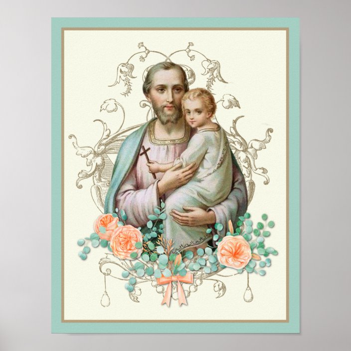 RELIGIOUS ST JOSEPH JESUS CATHOLIC POSTER | Zazzle.com