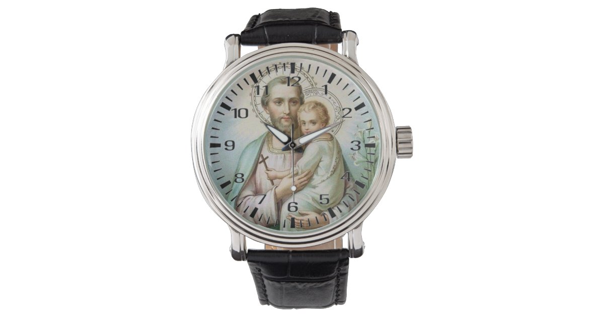 Religious St. Joseph Jesus Catholic Vintage Watch | Zazzle