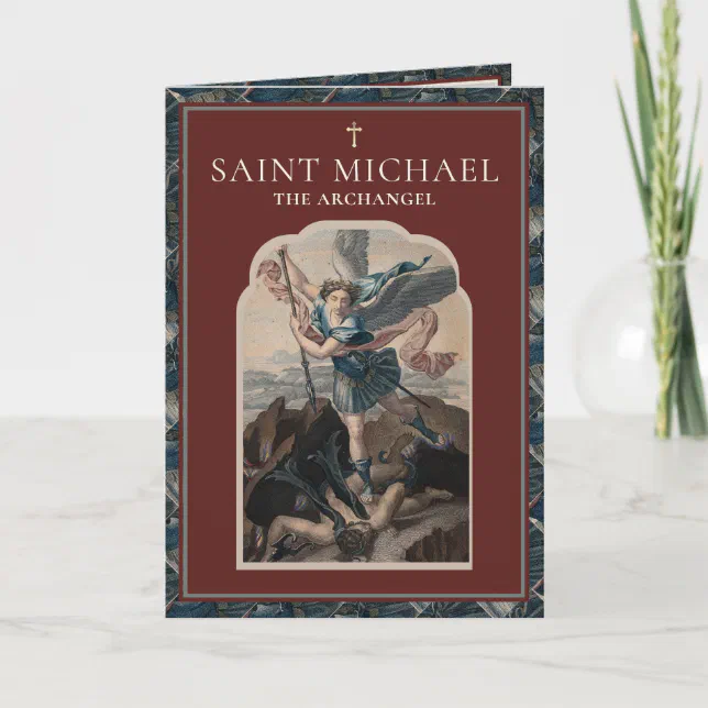 Religious St. Michael Archangel Prayer Catholic Card | Zazzle