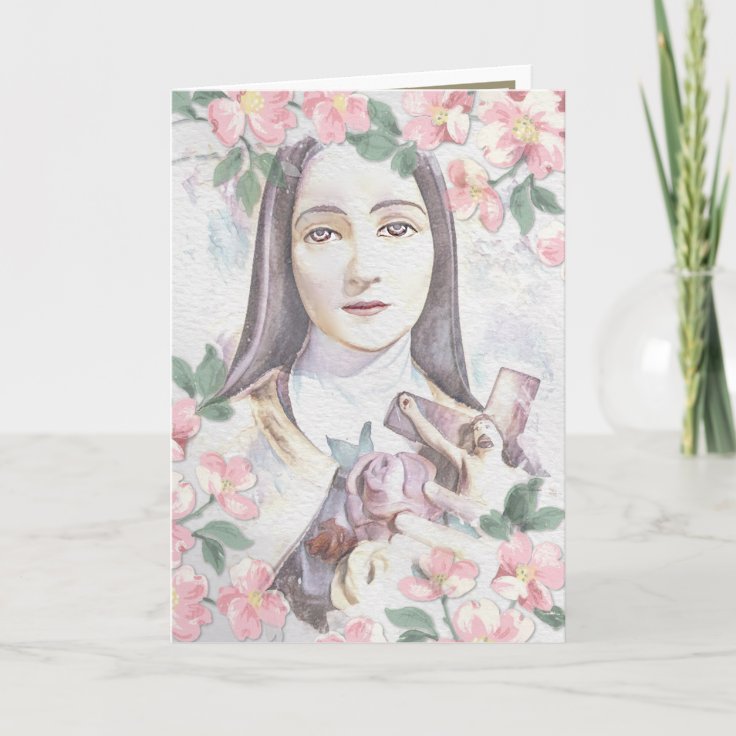 Religious St. Therese Carmelite Nun Vintage Card | Zazzle