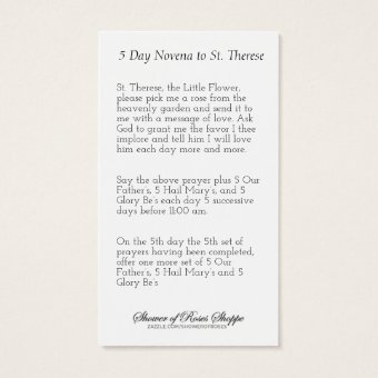 Religious St. Therese Catholic Prayer Novena Roses | Zazzle