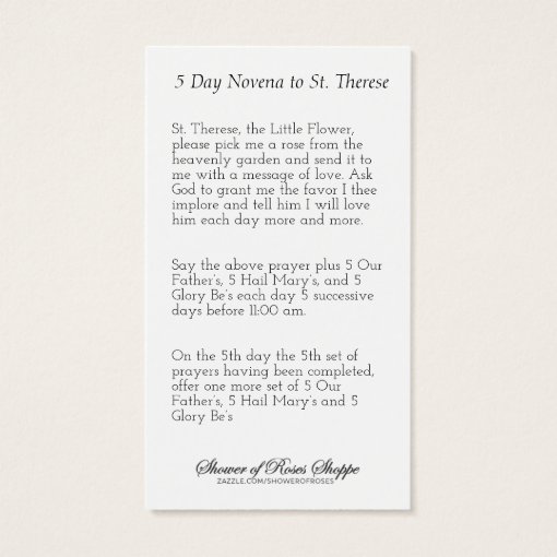 Religious St. Therese Catholic Prayer Novena Roses | Zazzle