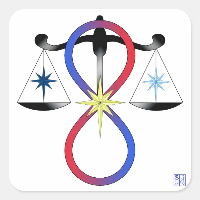 Religious Unity God Symbol Pagan Spirituality Square Sticker | Zazzle