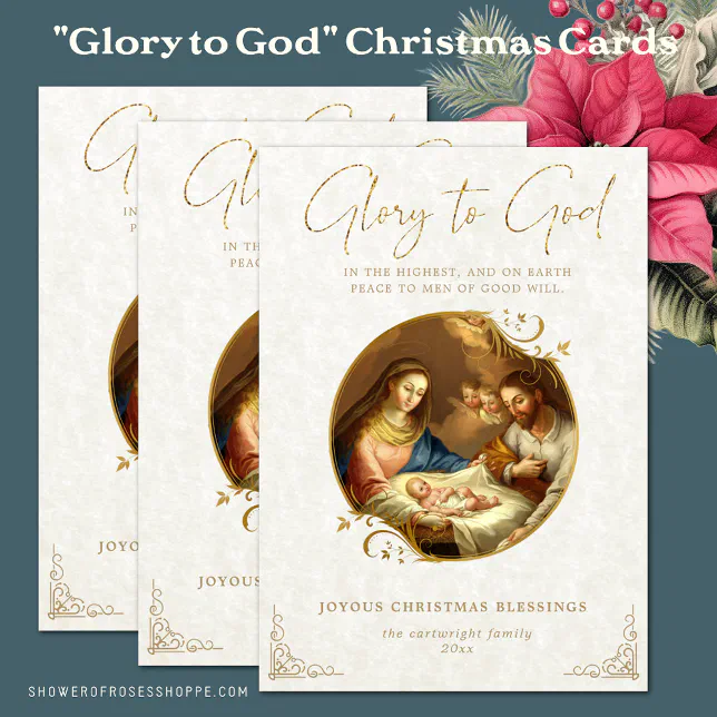 Religious Vintage Christmas Nativity Jesus Holiday Card | Zazzle