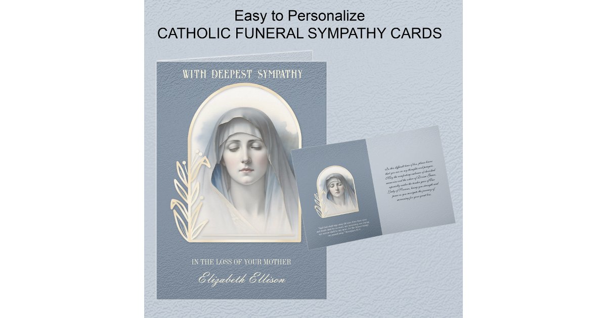 Religious Virgin Mary Catholic Sympathy Condolence Card | Zazzle