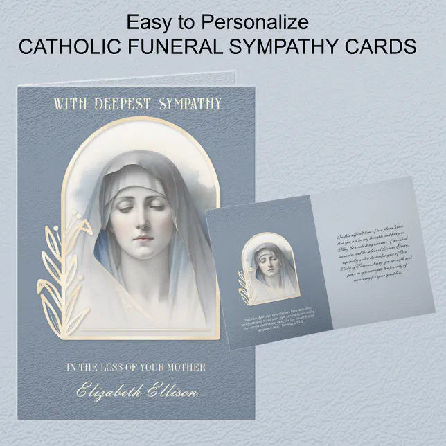 Religious Virgin Mary Catholic Sympathy Condolence Card | Zazzle