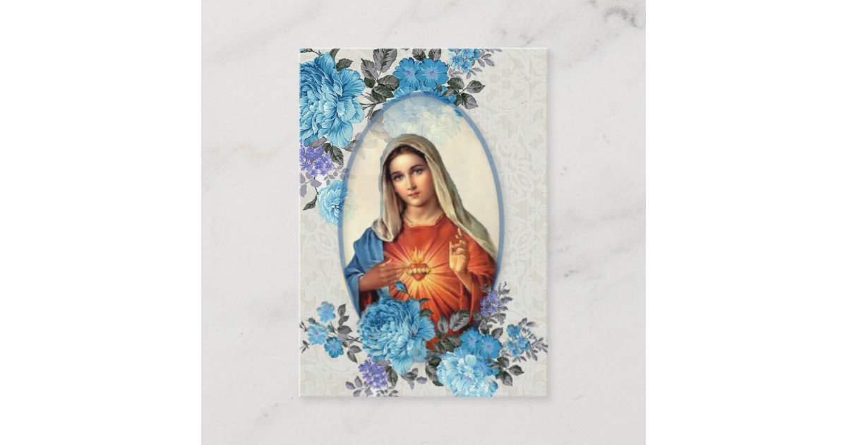 Religious Virgin Mary Memorare Prayer Holy Card | Zazzle