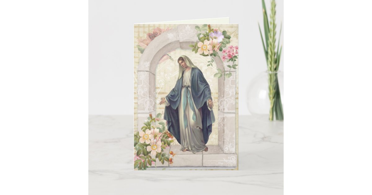 Religious Virgin Mary Spiritual Bouquet Prayers Card | Zazzle