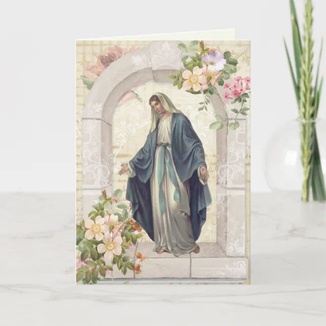 Religious Virgin Mary Spiritual Bouquet Prayers Card | Zazzle