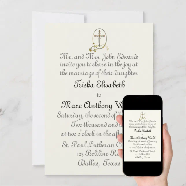 Religious Wedding Invitation | Zazzle