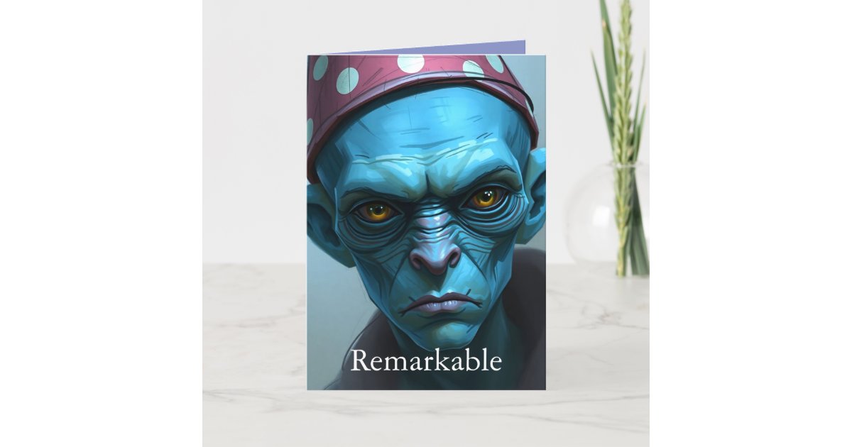 Remarkable Alien Birthday Greetings Thank You Card | Zazzle