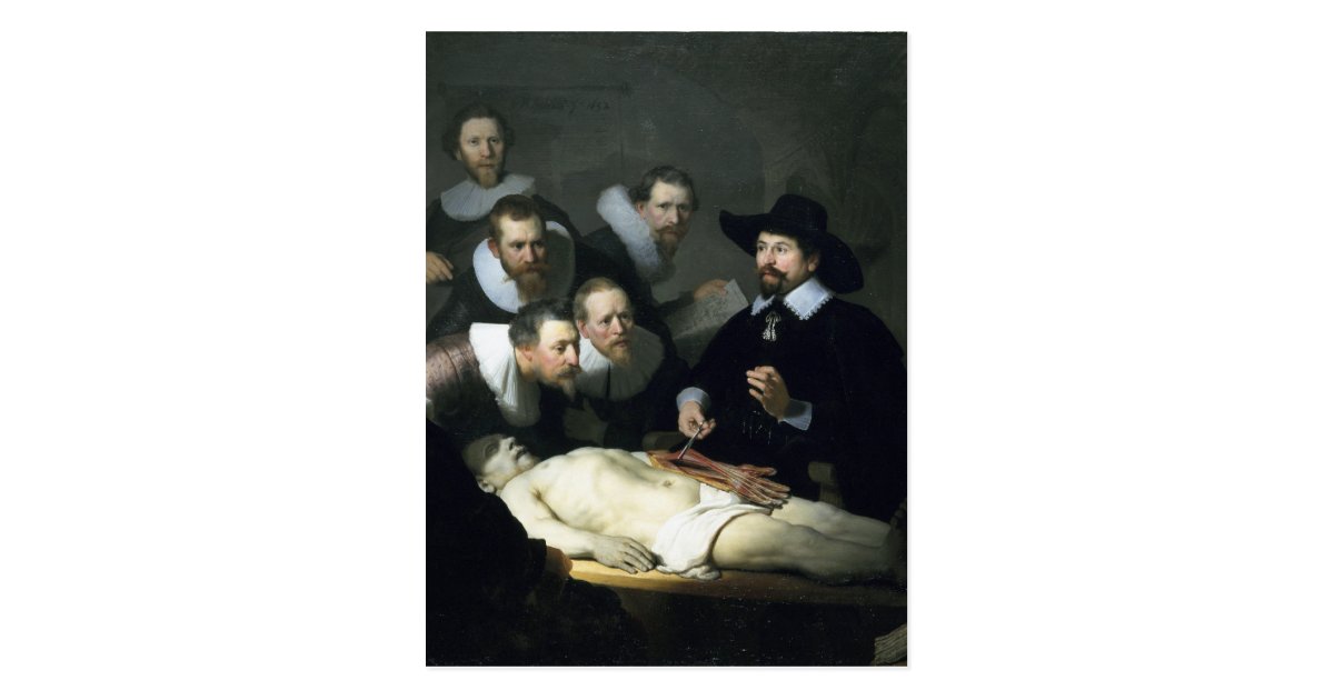 Rembrandt Art Painting The Anatomy Lesson Postcard | Zazzle.com