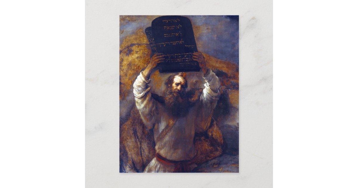 Rembrandt Moses with the Ten Commandments Postcard | Zazzle