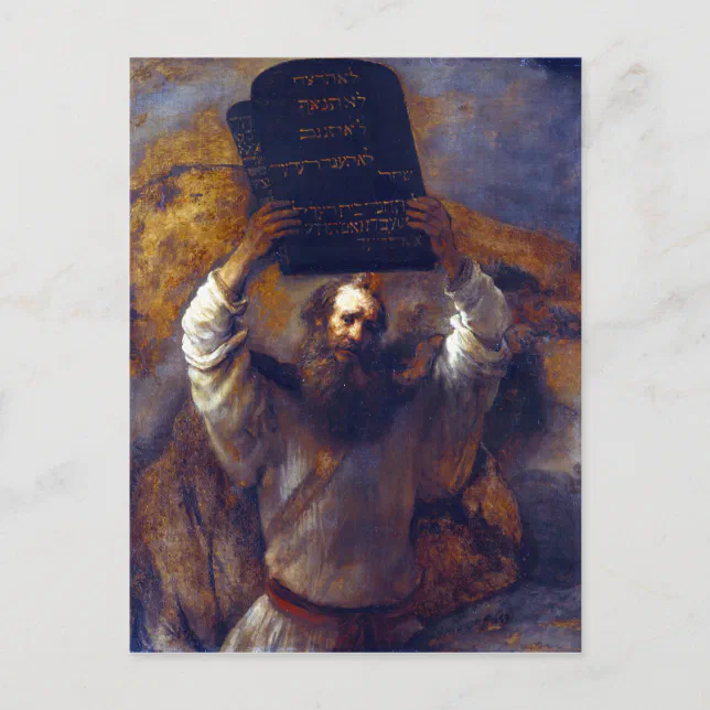 Rembrandt Moses with the Ten Commandments Postcard | Zazzle
