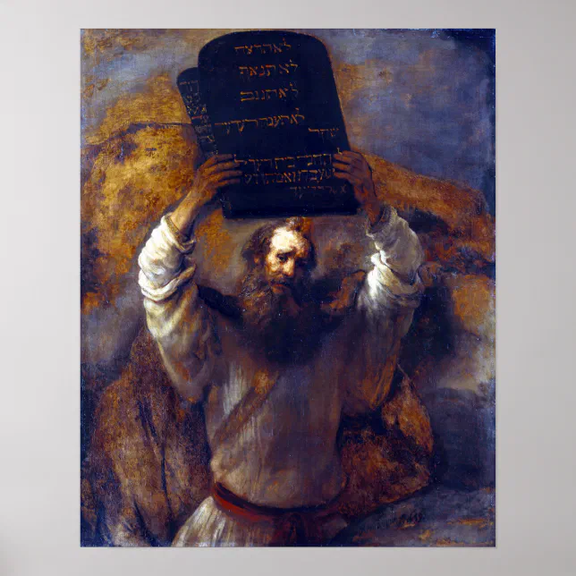 Rembrandt Moses with the Ten Commandments Poster | Zazzle