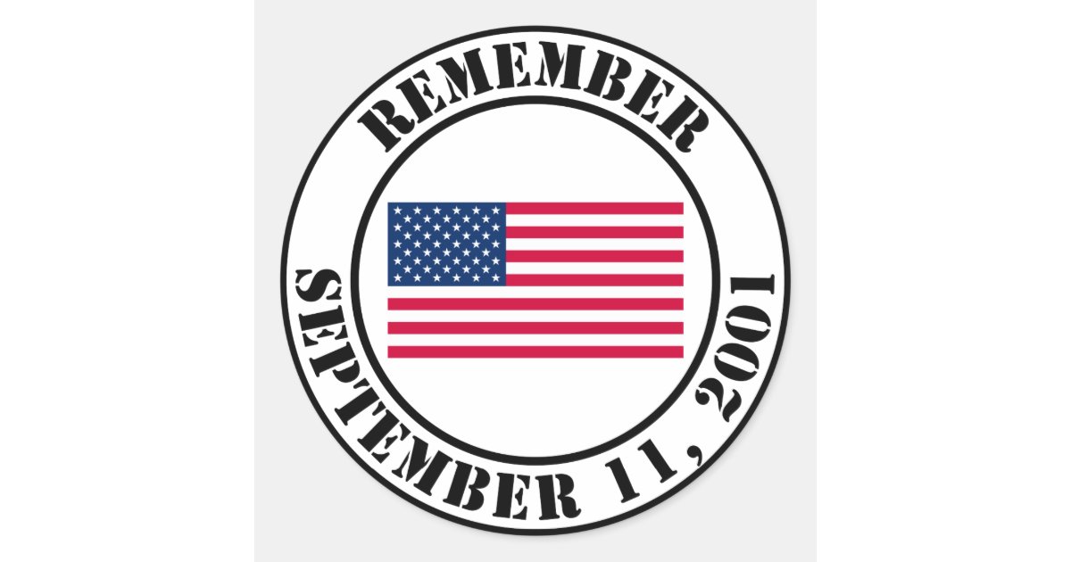Remember 9/11 classic round sticker | Zazzle