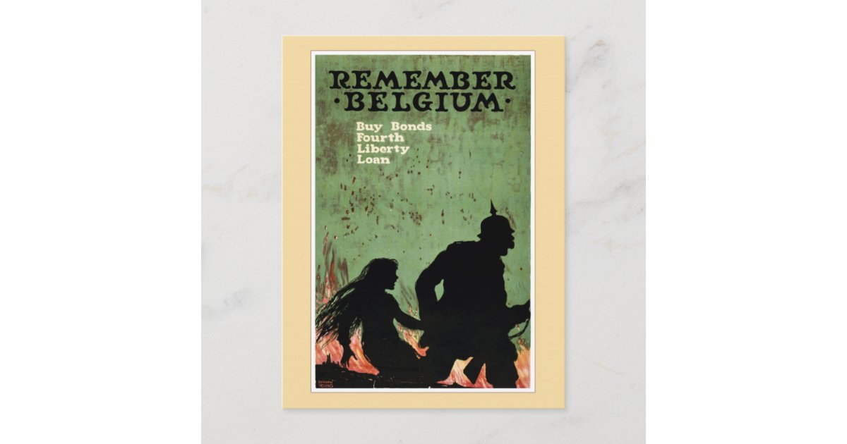 Remember Belgium propaganda Postcard | Zazzle