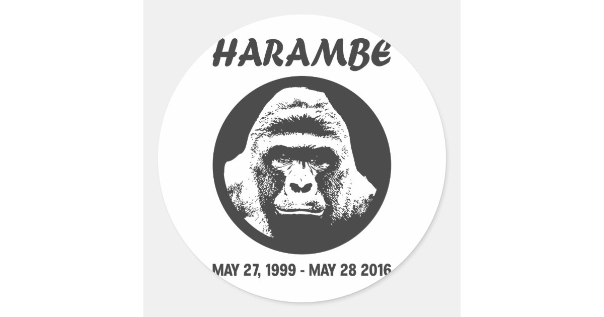 Remember Harambe Classic Round Sticker | Zazzle