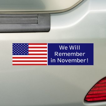 Remember In November Bumper Sticker | Zazzle