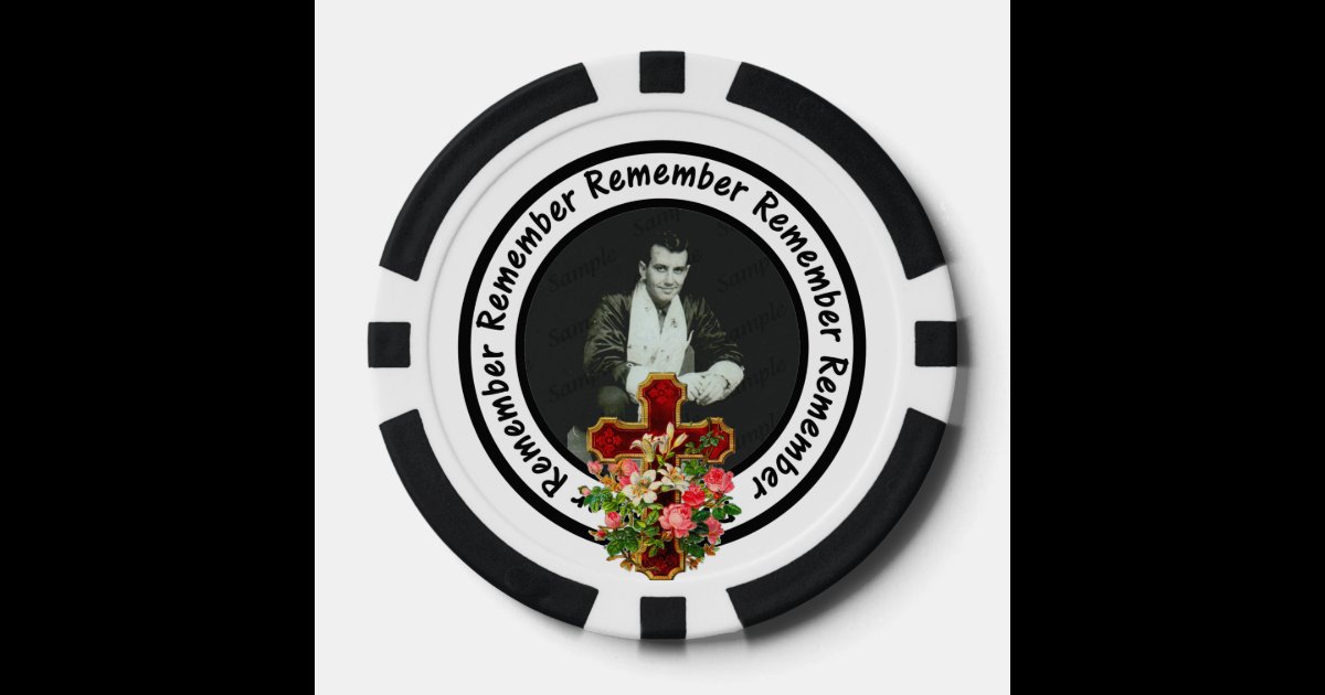Remember Loved One Frame Circle Add Your Photo Poker Chips | Zazzle