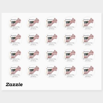 Remember Memorial Day Classic Round Sticker | Zazzle