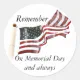 Remember Memorial Day Classic Round Sticker | Zazzle
