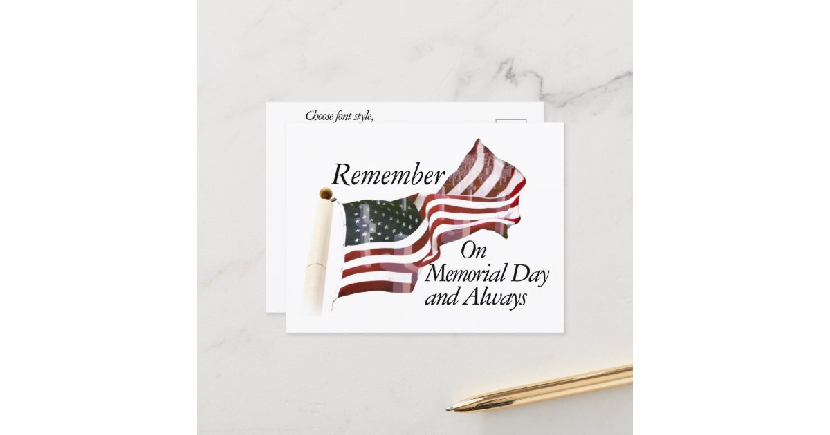 Remember Memorial Day Postcard | Zazzle