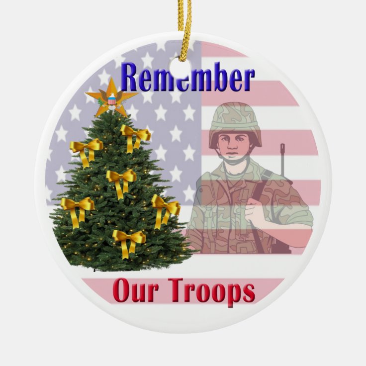 Remember Our Troops Holiday Ornament | Zazzle