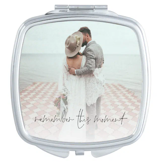Remember This Moment Photo Newlywed Keepsake Compact Mirror | Zazzle
